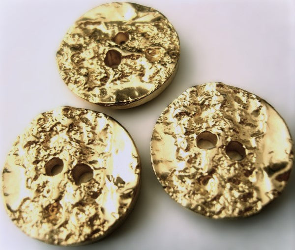25mm Gilded Gold Poly Textured 2 Hole Button – Ribbonmoon