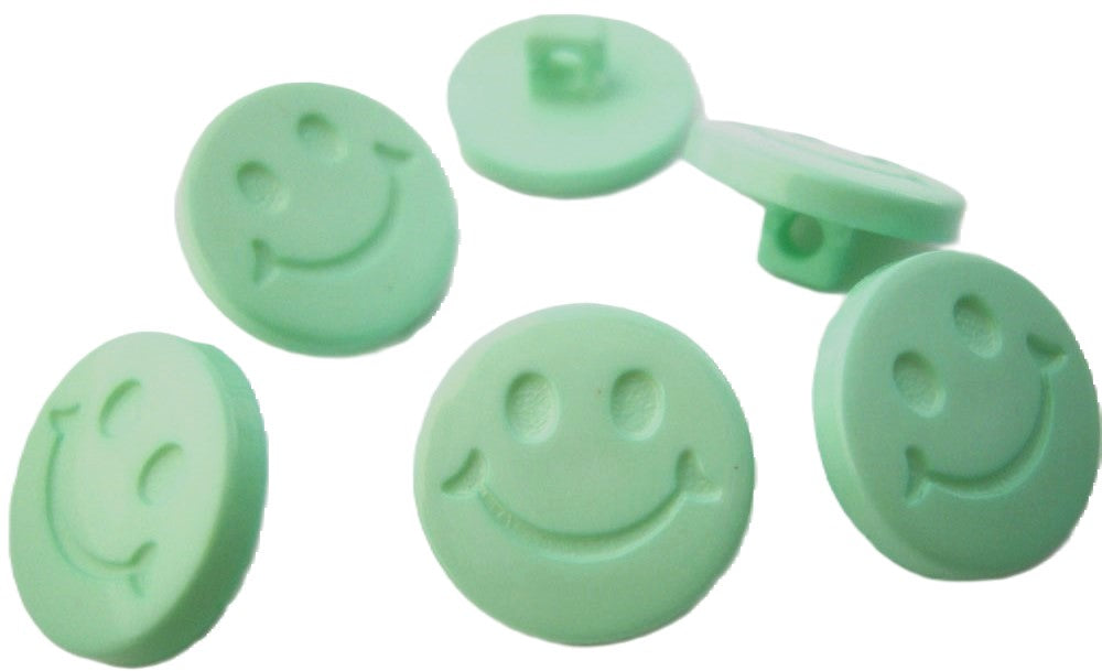 B7859 19mm Mint Green Smiley Face Design Novelty Shank Button – Ribbonmoon