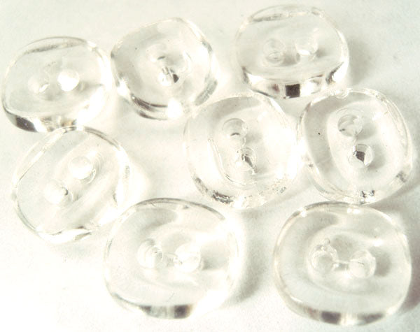 15mm Clear Transparent Glass Effect Poly 2 Hole Buttons – Ribbonmoon