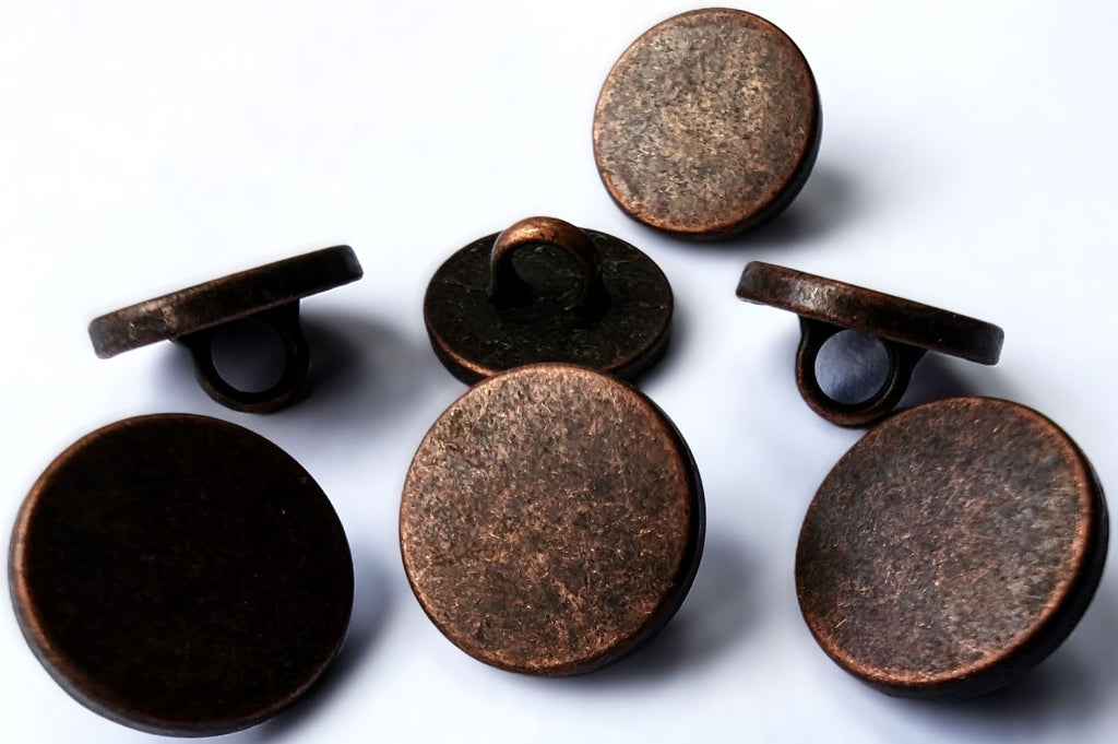 B5500 10mm Bronze Metal Shank Button with a Flat Surface – Ribbonmoon