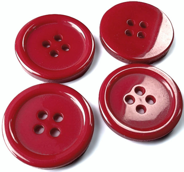 B9730 21mm Pale Cardinal Red High Gloss Resin 4 Hole Button – Ribbonmoon
