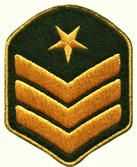 M014 30 x 55mm Black-Gold Yellow Iron on Military Motif Patch Badge ...