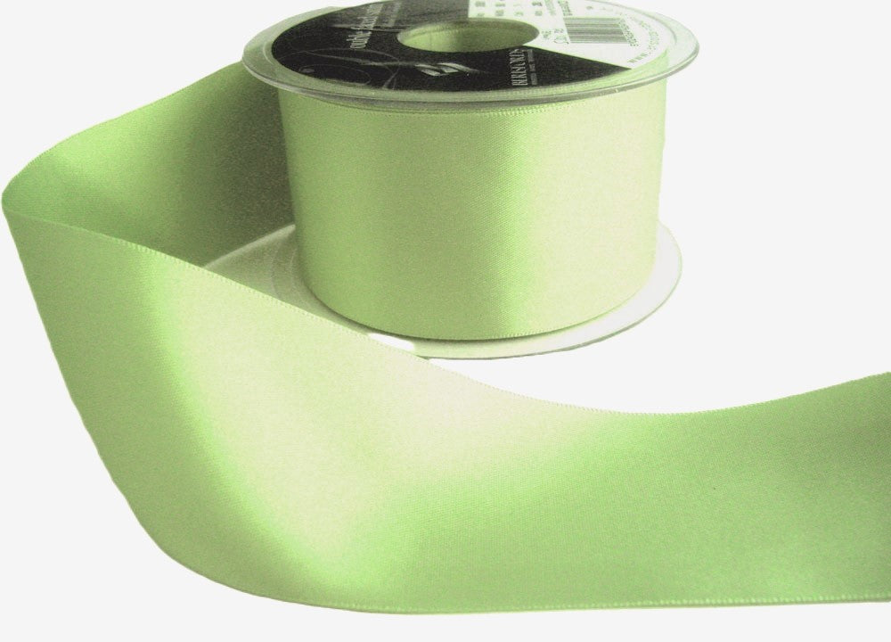 70mm Luxury Satin Ribbon | Berisfords Ribbons | Pale Lime Green 6 ...