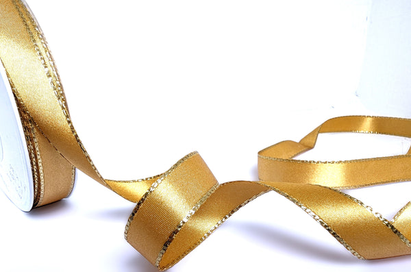 R9862 15mm Honey Gold Metallic Edge Double Satin Ribbon by Berisfords ...