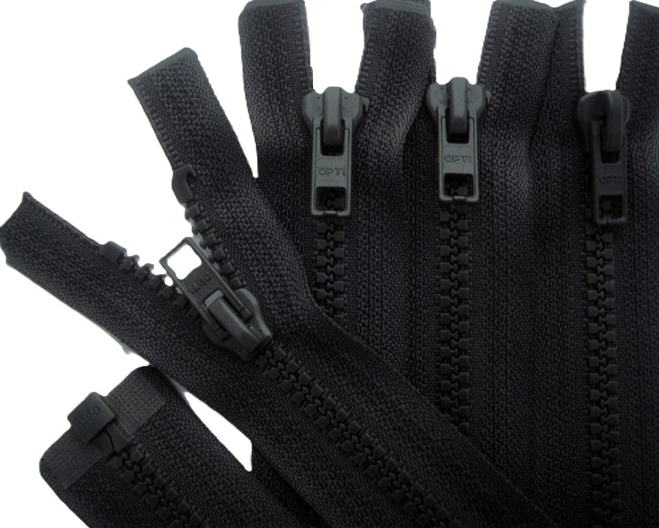 Z0647 46cm Dark Grey Optilon Plastic Chunky Teeth No.6 Open End Zip ...