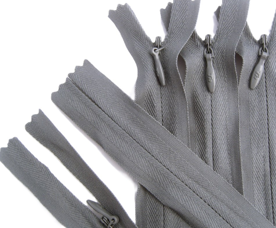 Z1639 18cm Grey Invisible-Concealed Nylon No.3 Closed End Zip – Ribbonmoon