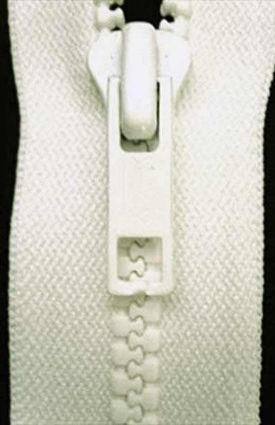 Z3841 YKK 46cm Bridal White Plastic Chunky Teeth No.6 Open End Zip ...