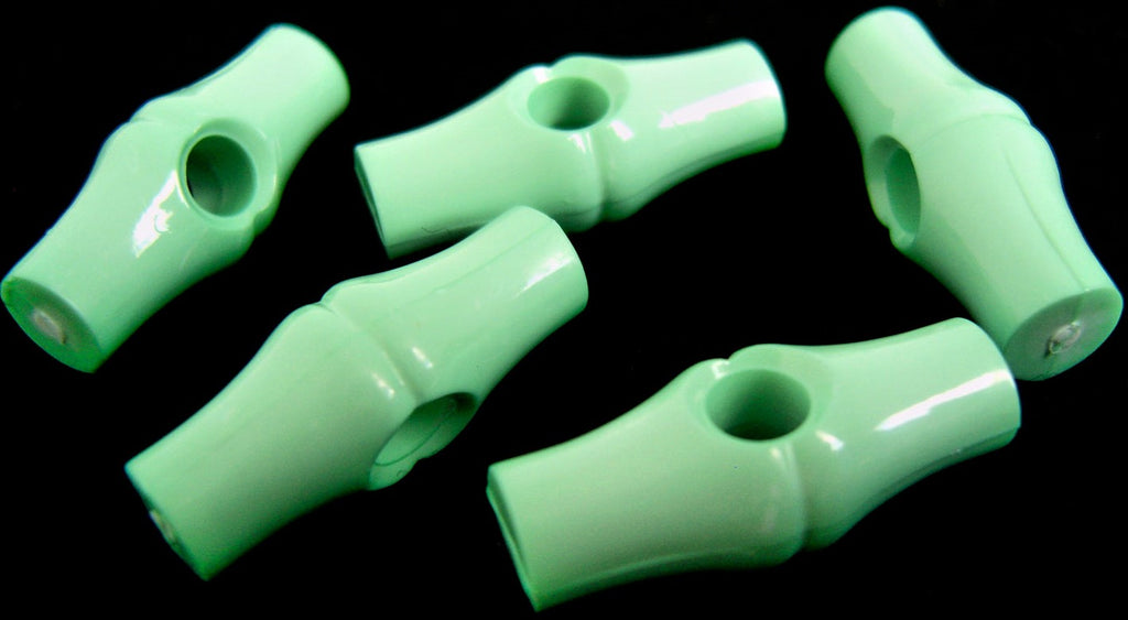 B15566 25mm Mint Green Gloss Toggle Button with a Centre Hole – Ribbonmoon