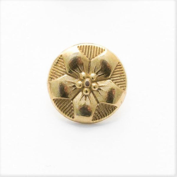B18214 10mm Gold Flower Design Metal Shank Button – Ribbonmoon