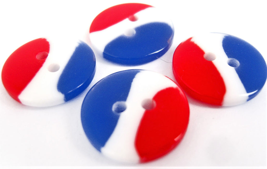 B17674 20mm Red-White-Blue High Gloss Tricolour 2 Hole Button – Ribbonmoon