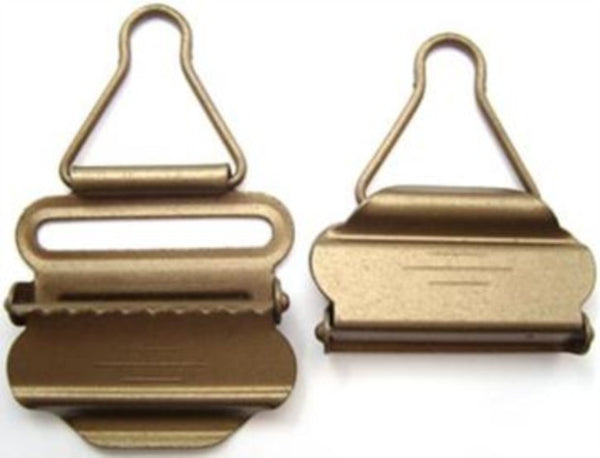 CLIP01 40mm Bronze Bib or Brace Clip, Metal Fold Over. – Ribbonmoon