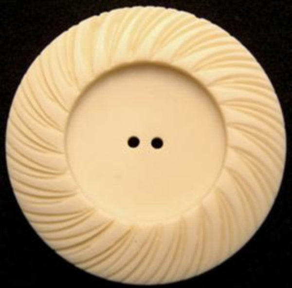 B7720 44mm Cream Bone Sheen 2 Hole Button with a Textured Rim – Ribbonmoon