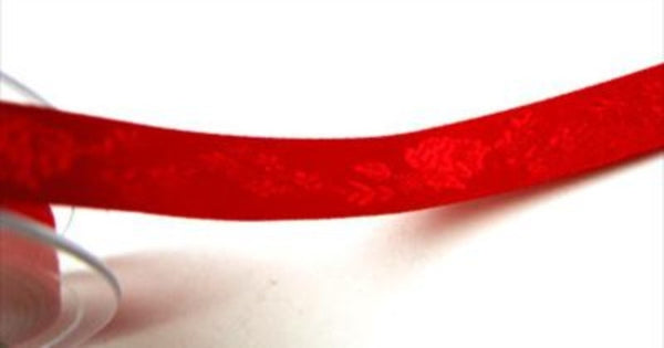 10mm Jacquard Rose Satin Ribbon | Berisfords Ribbons | Red 15 – Ribbonmoon