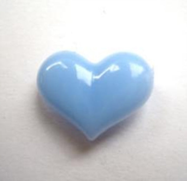 B13762 16mm Baby Blue Love Heart Shape Gloss Novelty Shank Button ...