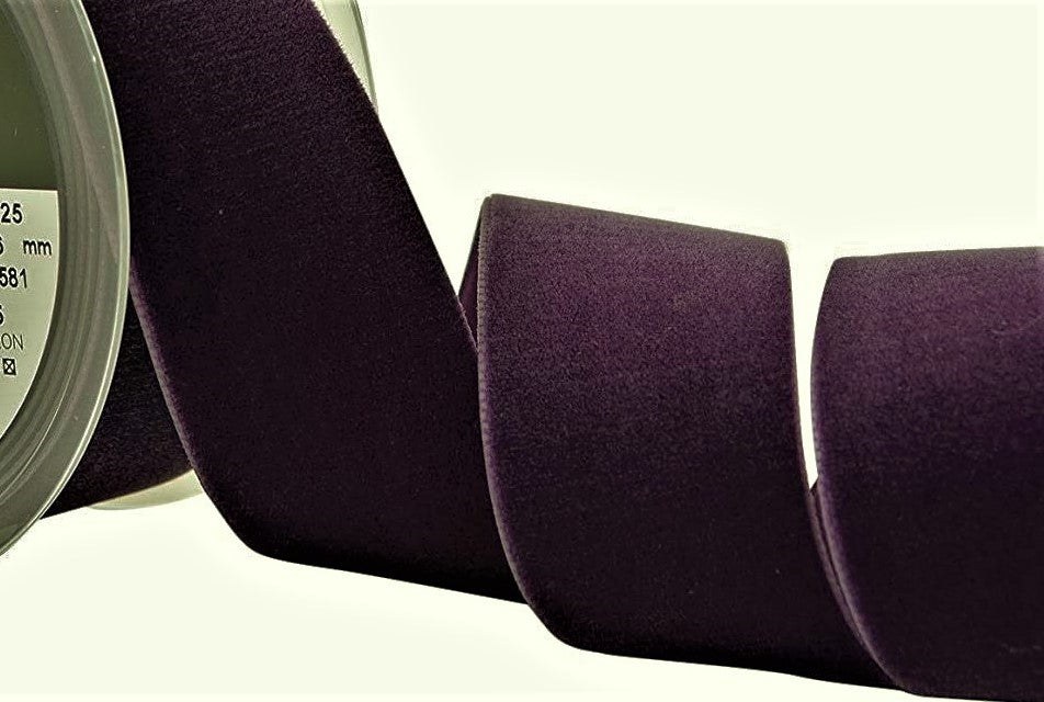 Berisfords 50mm Premium Quality Velvet Ribbon | Plum Purple 9581 ...